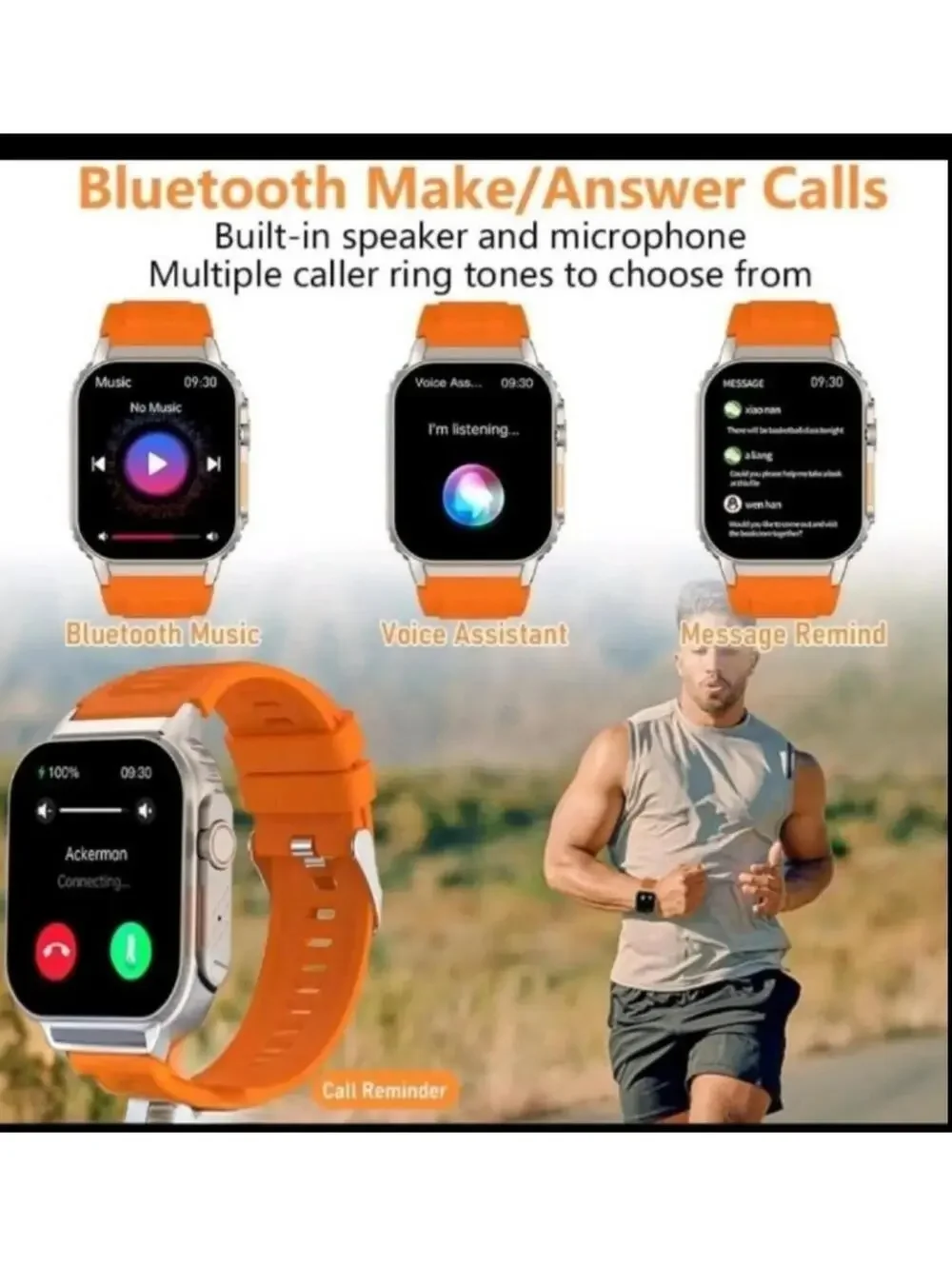 Wearables | C90 Ultra 3 Smart Watch Orange Smartwatch Fitness Tracking ...